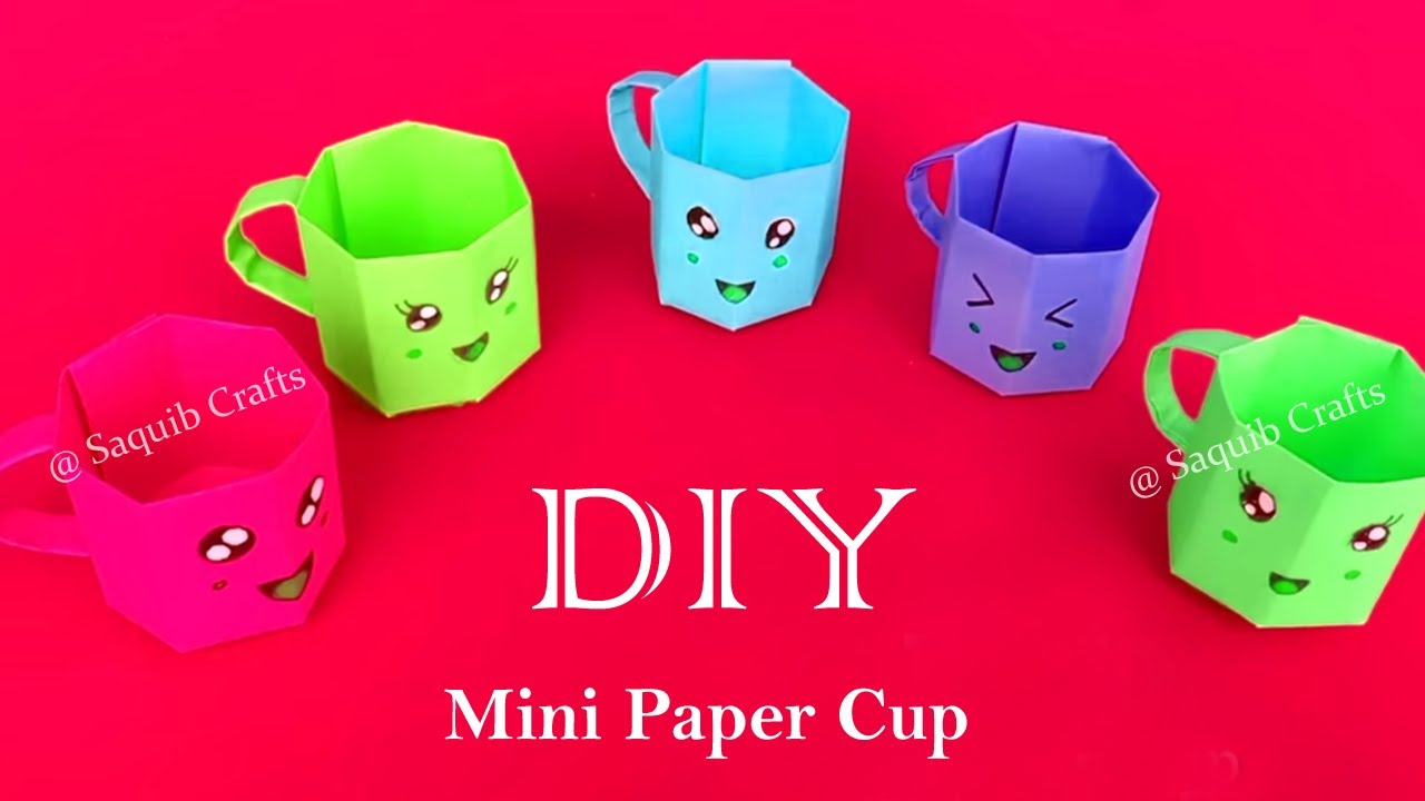 DIY mini paper cup / Paper cup craft / Paper craft / Easy origami paper ...