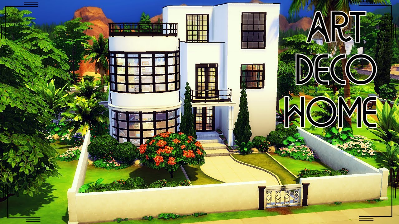 Art Deco Home - The Sims 4 Speed Build - YouTube