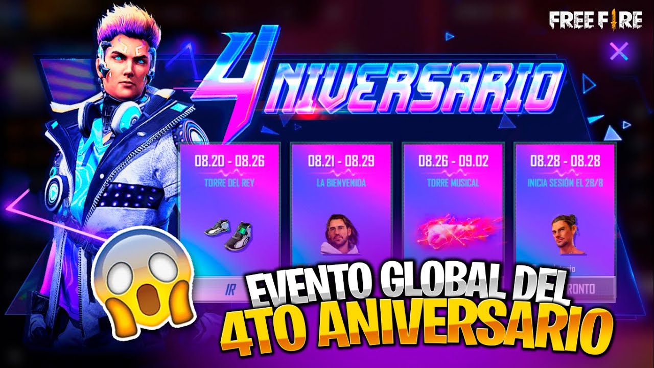 LLEGO EL EVENTO DEL 4TO ANIVERSARIO DE FREE FIRE (PERSONAJE THIVAS ...