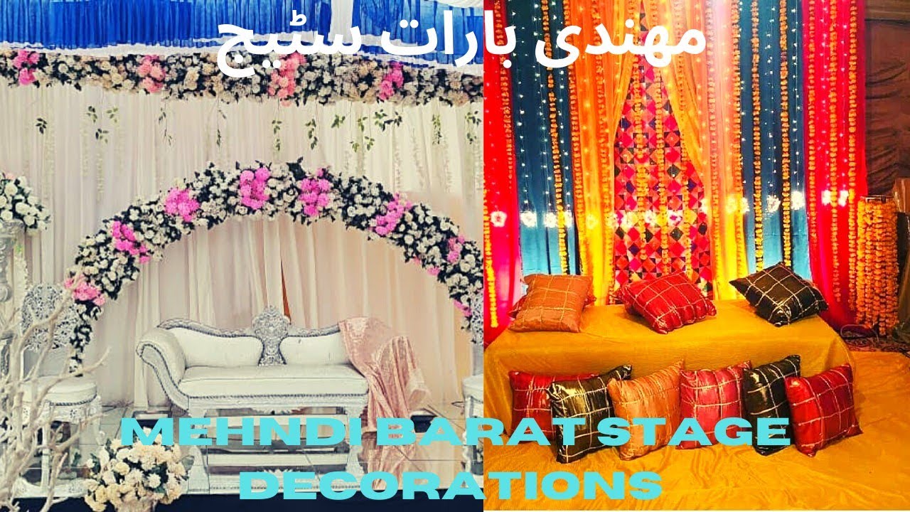 Mehndi Barat stages decoration ♥️ Pakistani wedding style - YouTube
