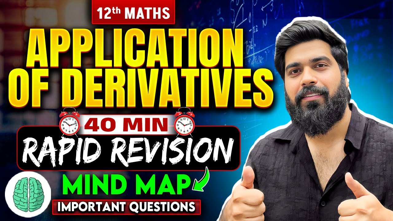Application Of Derivatives Class 12 | AOD Imp Questions Revision | CBSE ...