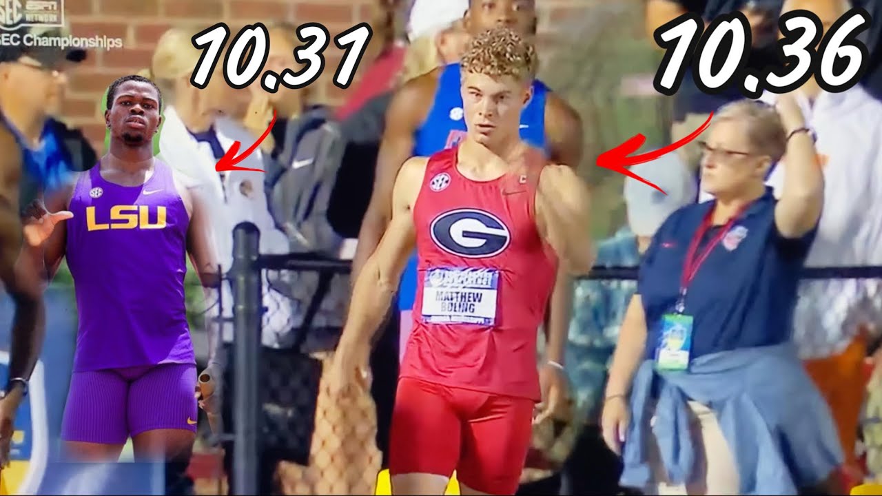 Matthew Boling, Godson Oghenebrume 100m (10.36) - Sec Championship 2022 ...