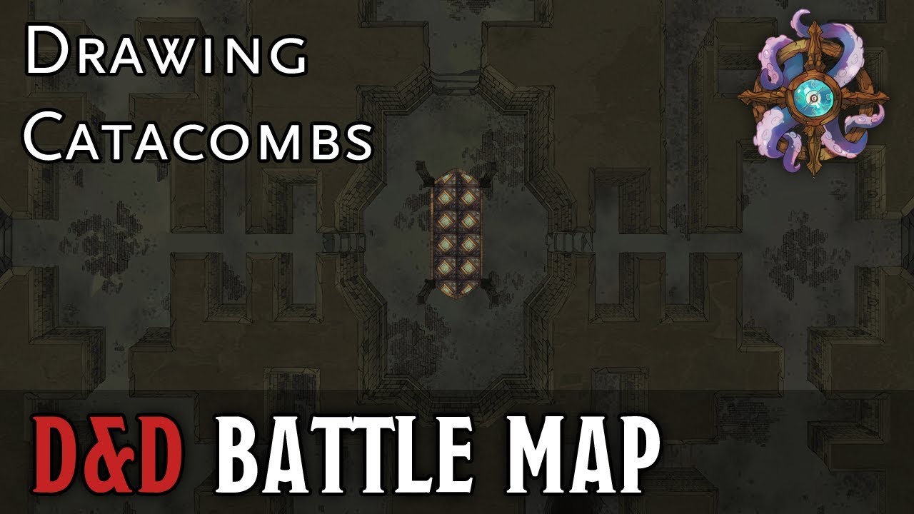 Drawing Catacombs - D&D Battle Map - YouTube