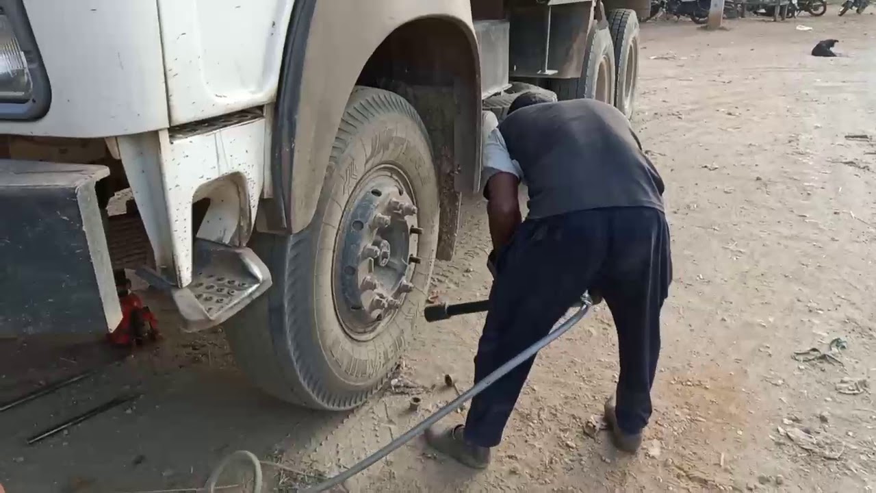 Tipper wheel bolt open air - YouTube