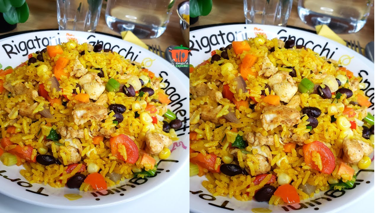 Riz Sauté au poulet et légumes || Facile et Rapide à réaliser - YouTube