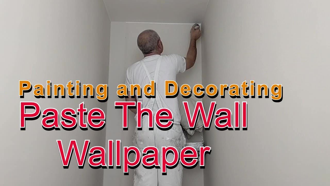 How To Paper High Stairwell Walls Paste The Wall Paper - YouTube