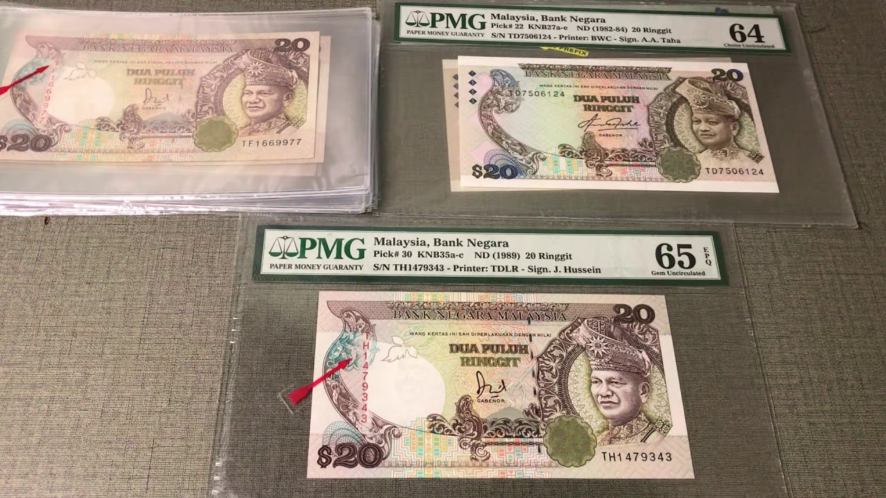 【马来西亚旧钞票 / Malaysia Old Banknotes Ep.20】RM20 六代Jaffar马币 过几千？巧克力$20 1986 ...