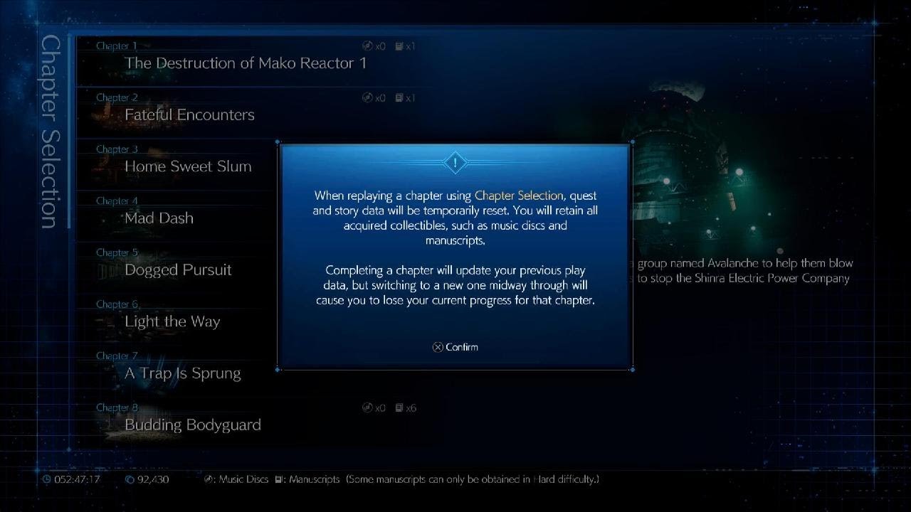 How to Get to Chapter Select After Beating Game, FINAL FANTASY VII ...