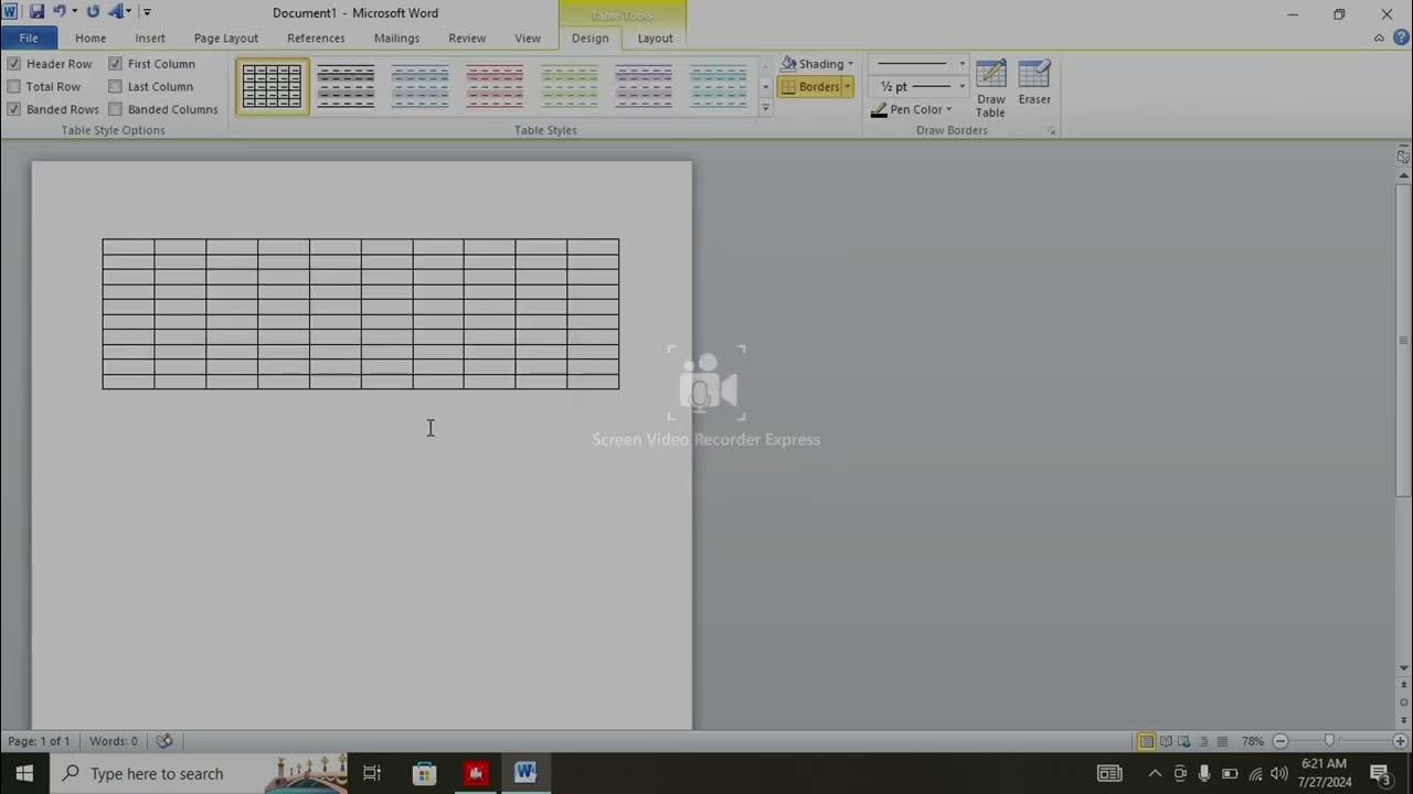 How to make table in msword / Table shading in ms word - YouTube