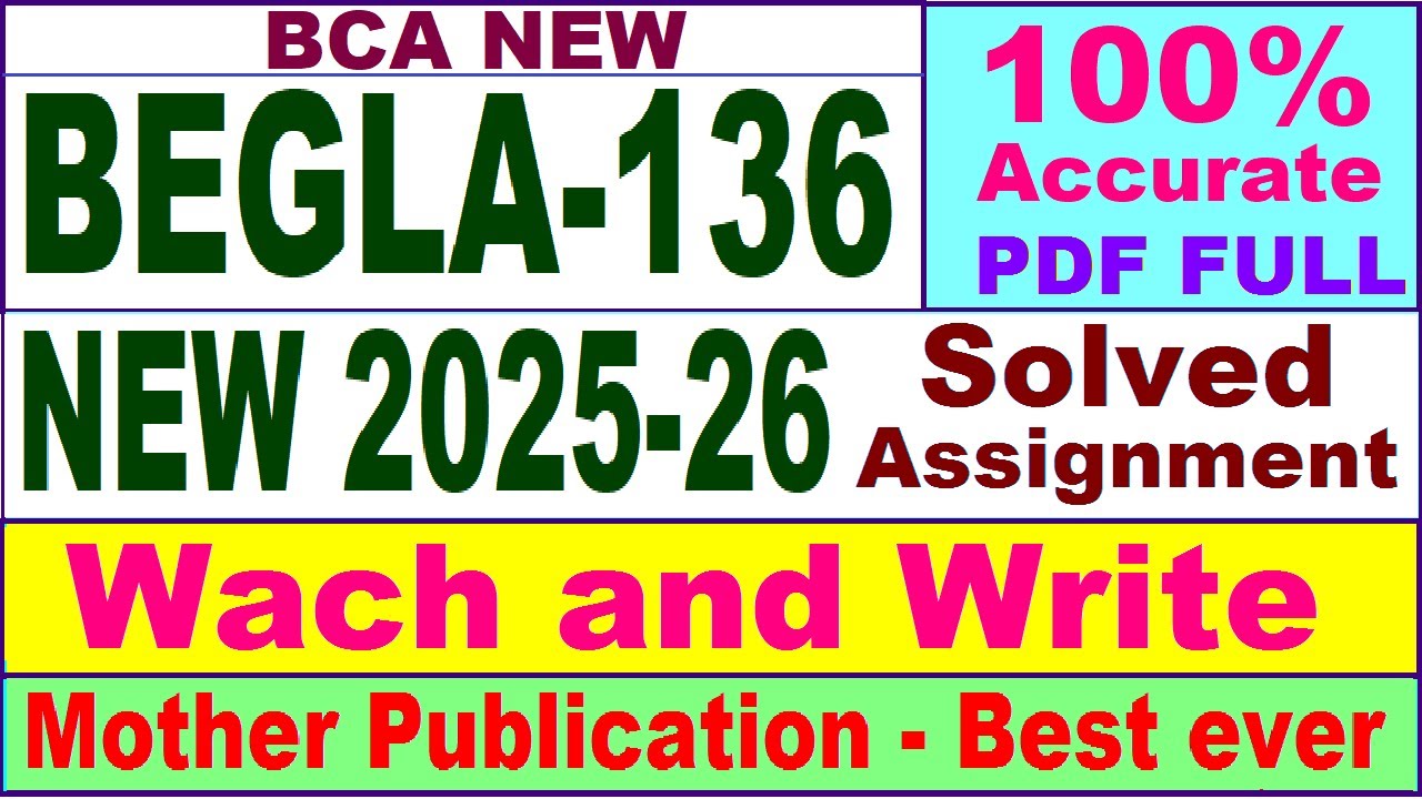 BEGLA 136 solved assignment 2025-26 in English || begla 136 solved ...