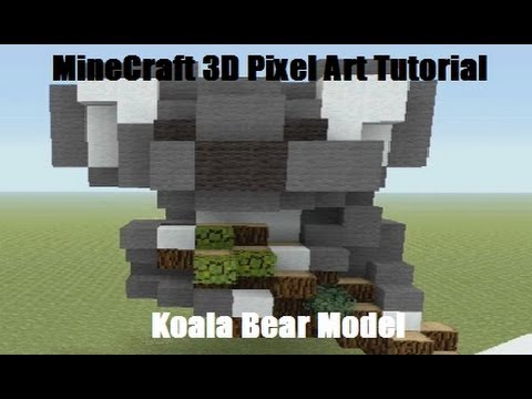 MineCraft 3D Pixel Art Tutorial - Koala Bear Model - YouTube