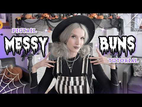 Messy Bun Pigtails Tutorial!!