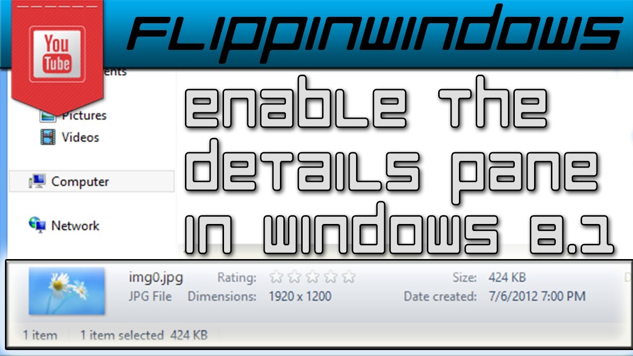 Windows 8.1 | How To Move Details Pane To The Bottom - YouTube