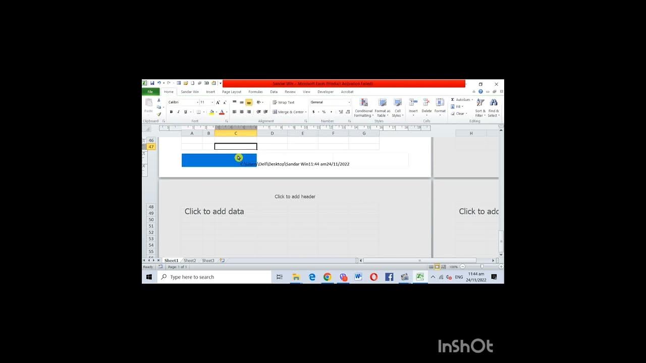 Excel File Location ထည့်နည်း - YouTube