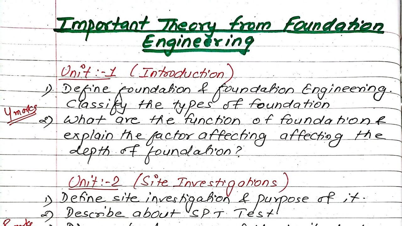 All Important Theory Questions from Foundation Foundation Engineering ...
