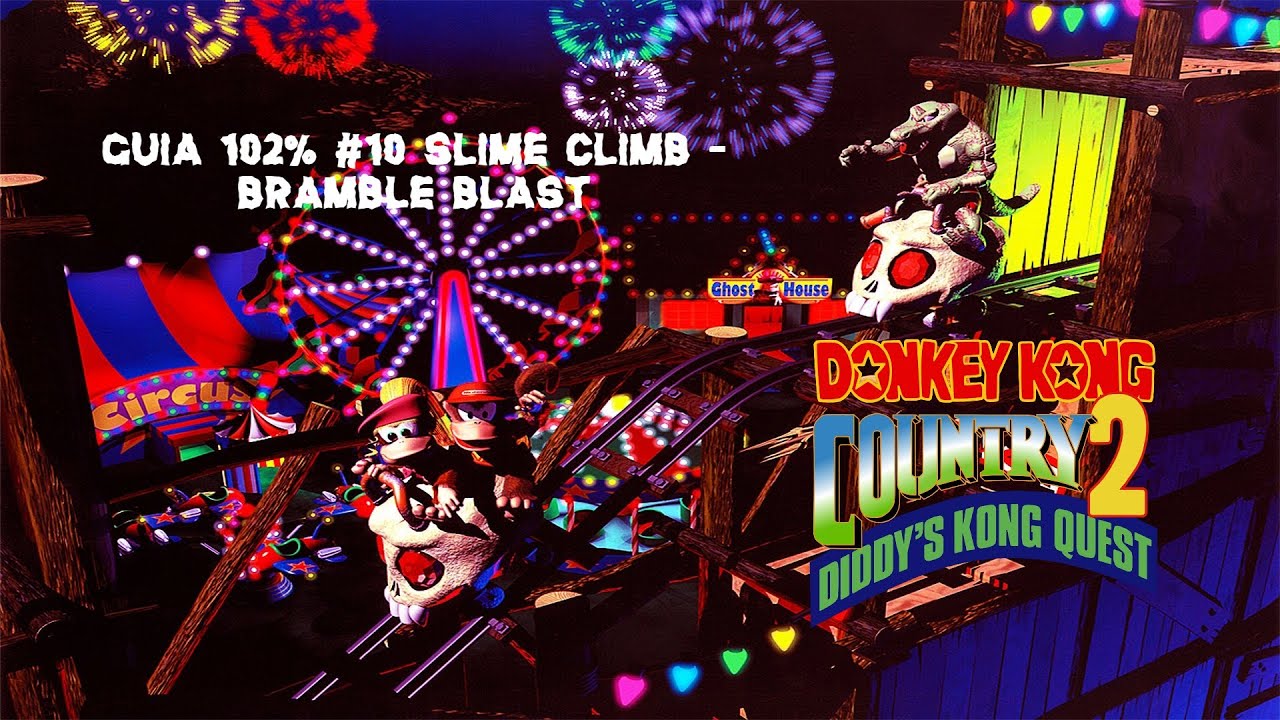 Donkey Kong Country 2 Guía 102% Slime Climb - Bramble Blast Parte 10 ...