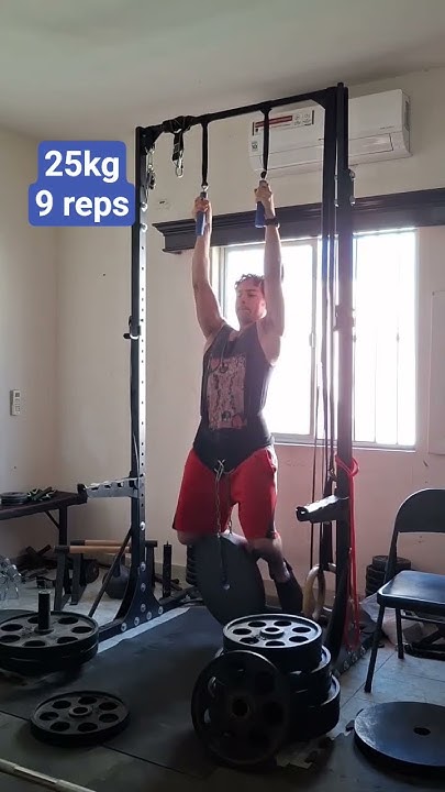 25kg en dominadas con agarre cilindro para 9 repeticiones con 70kg de peso corporal - YouTube