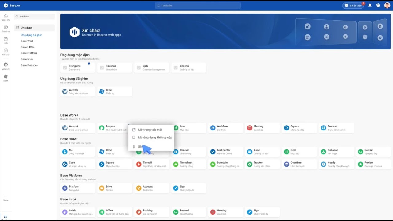 Base XSpace: Ghim những app hay sử dụng trên không gian làm việc số - YouTube