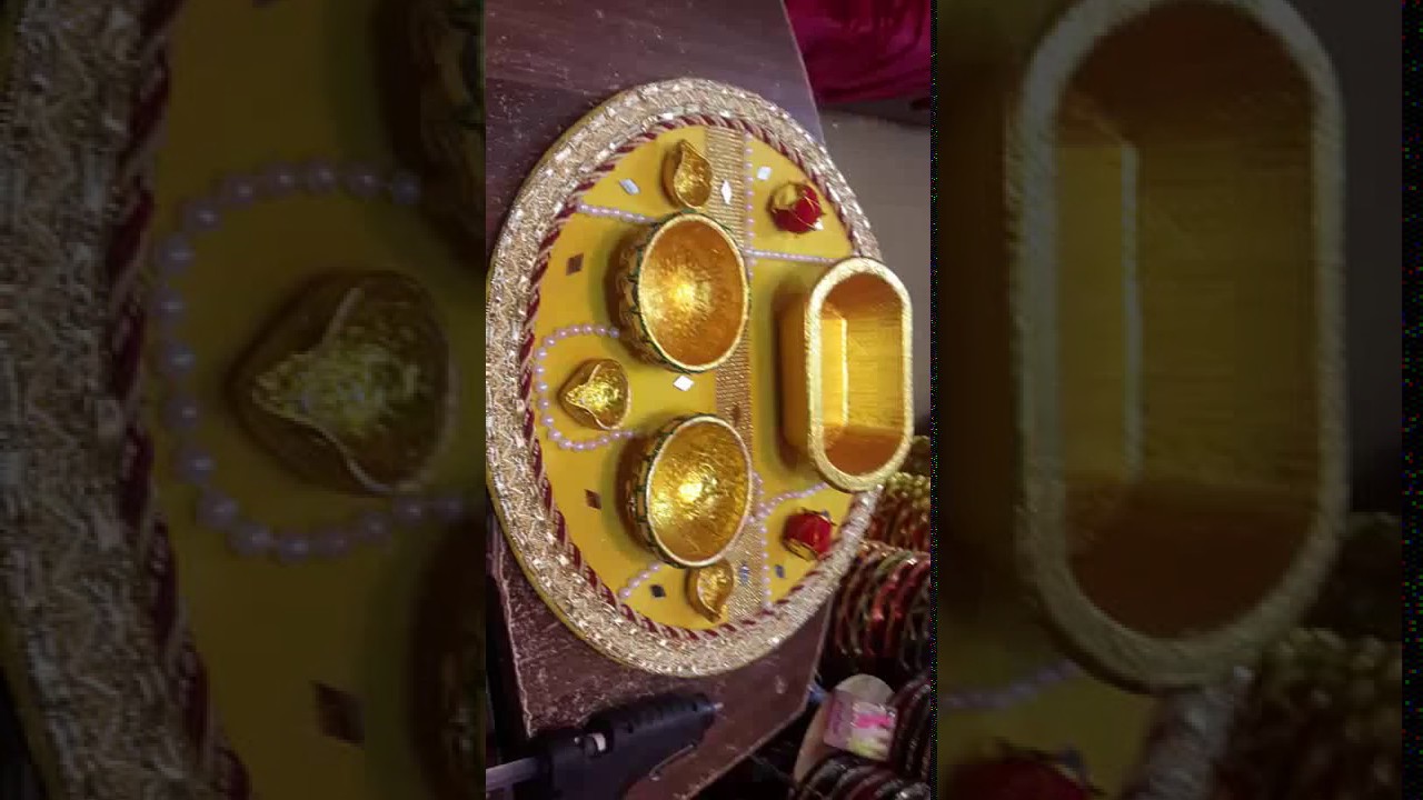 6 Mahndi thall new design mahndi thaal making mehndi thaal decortion ...