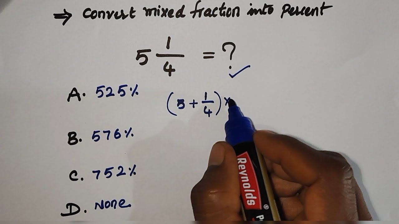 Convert mixed fraction into percent| How to solve? - YouTube