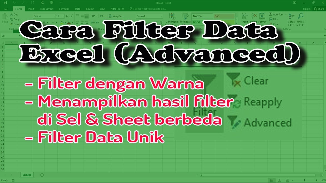 Cara Mudah Filter Data Excel dengan Warna dan Menampilkan hasil Filter ...