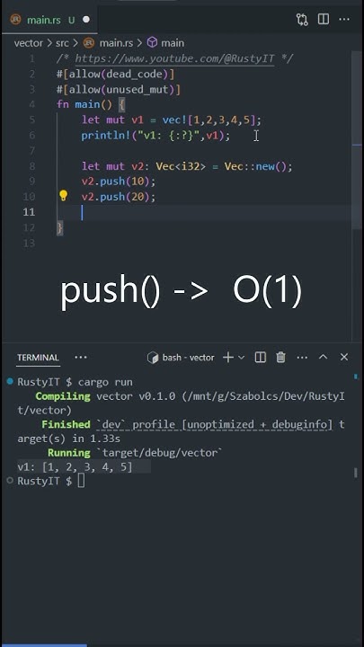 Vectors in Rust | #rust #programming #coding #shorts #rustdevelopment #programminglanguage - YouTube