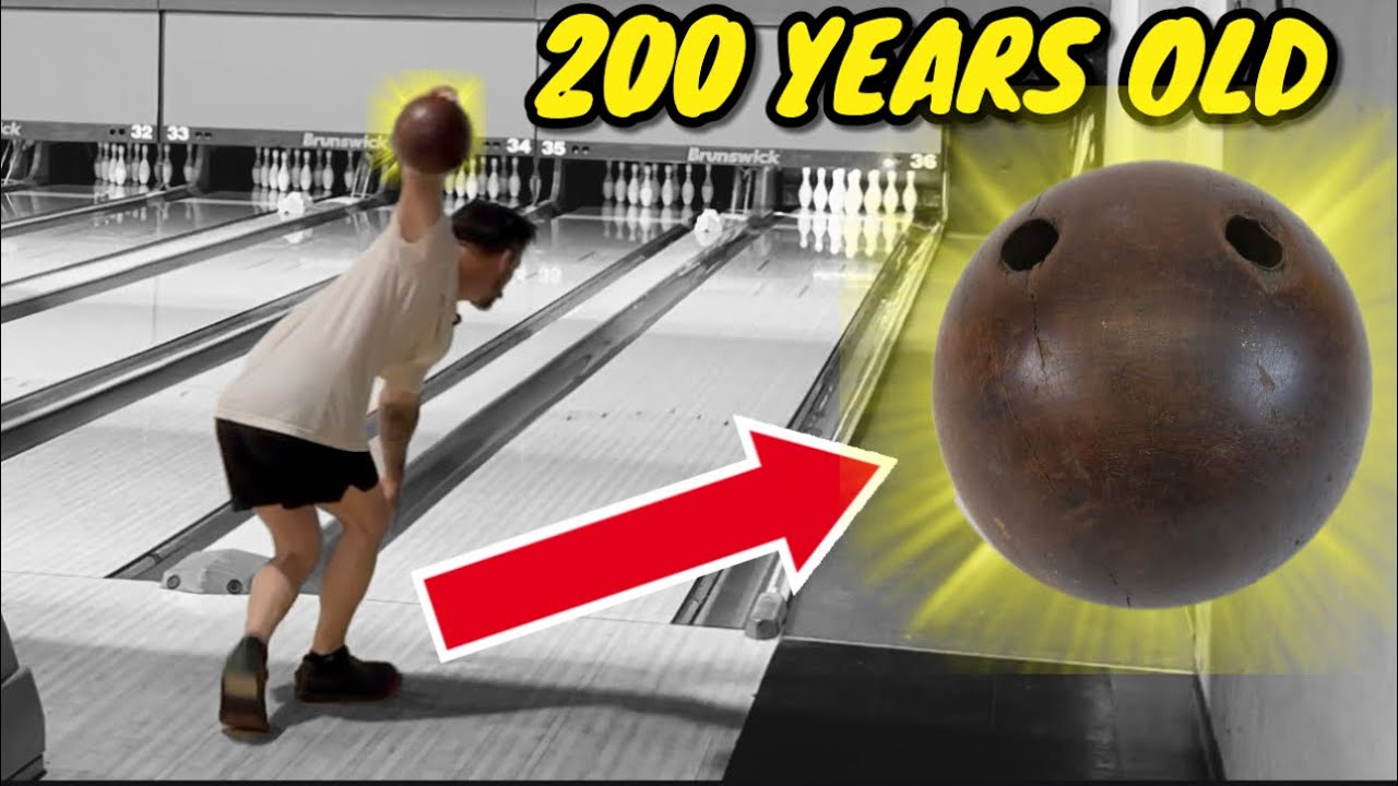 Bowling with an ANCIENT WOODEN Bowling Ball - YouTube