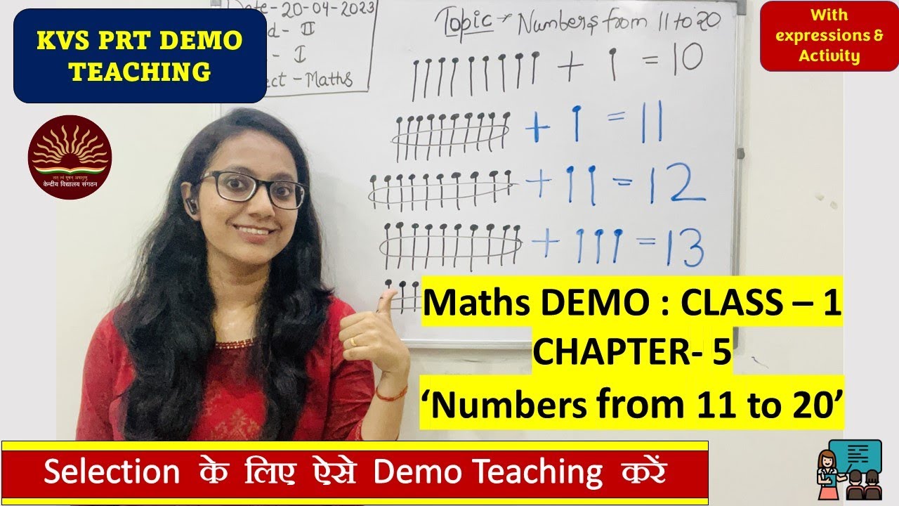 KVS Demo Teaching कैसे करें ? |Maths Demo For KVS PRT | CLASS -1 ...