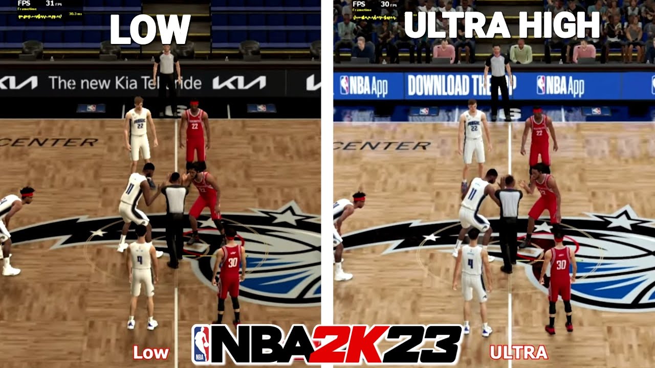 LOW vs ULTRA HIGH Graphics NBA 2K23 MOBILE Side by Side Gameplay - YouTube