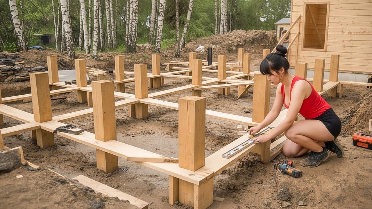 Smarter than you think! Talented woman built a wooden home from scratch ...