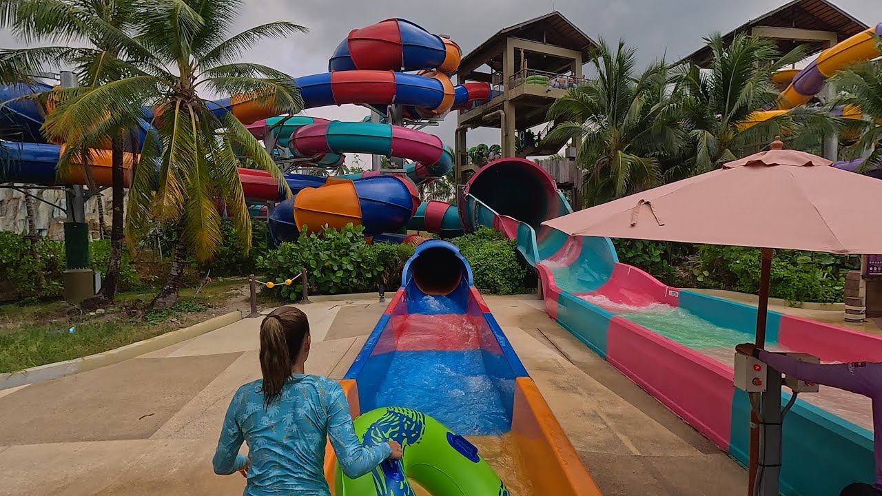 🦢 Curving Caverns Water Slide 💦 at Andamanda Phuket 🇹🇭 - YouTube