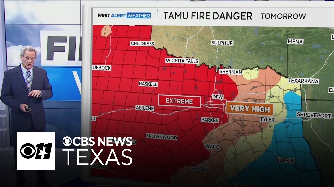 Critical fire danger in North Texas most of the week ahead - YouTube