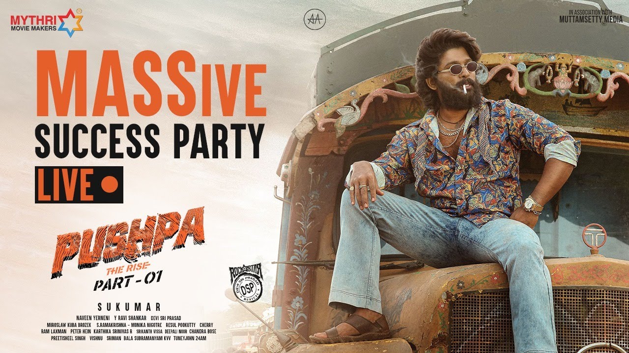 Pushpa MASSive Success Party LIVE | Allu Arjun | Rashmika Mandanna ...
