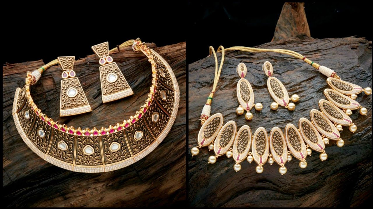 Top Class Beautiful Gold Nacklaces Chokker Sets Different Styles With ...