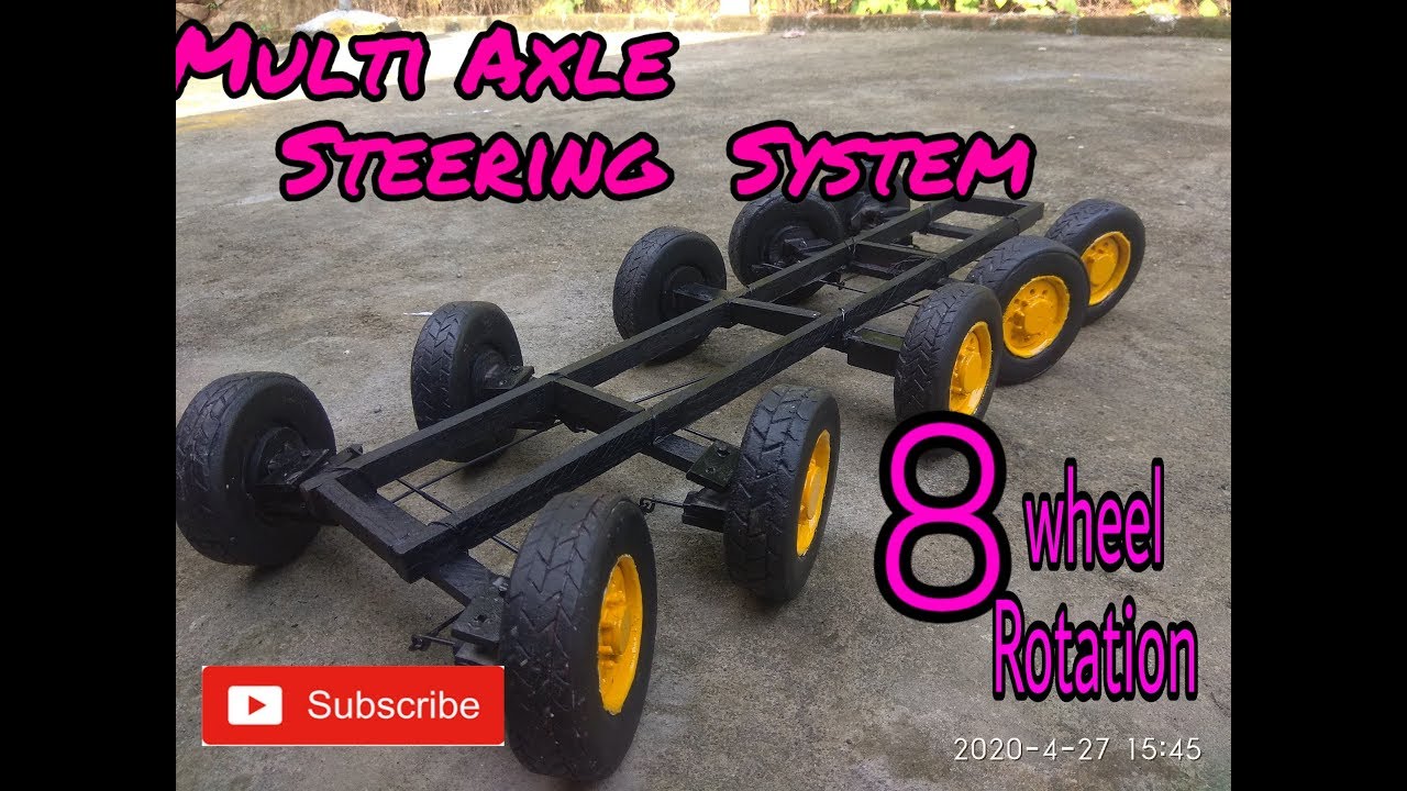How to make multi axle steering system /8 wheel rotation - YouTube