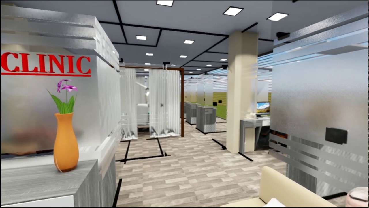 Dental Clinic 3D Modeling Design & walk-through. - YouTube