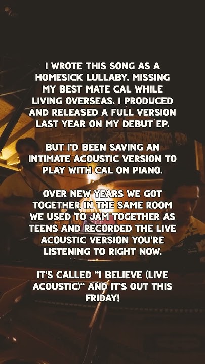 A very special acoustic version#acousticversion #newmusic #diymusic #homesick #acoustic - YouTube