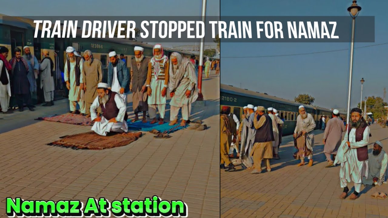 Best scene of train Station🚂⛽.Train driver stopped the train for Namaz ...