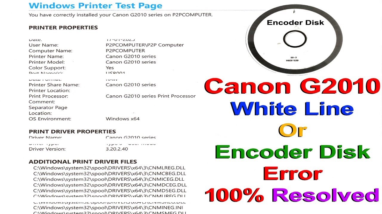 Canon G2010 Printer Encoder fitting step by step and problem 100% ...