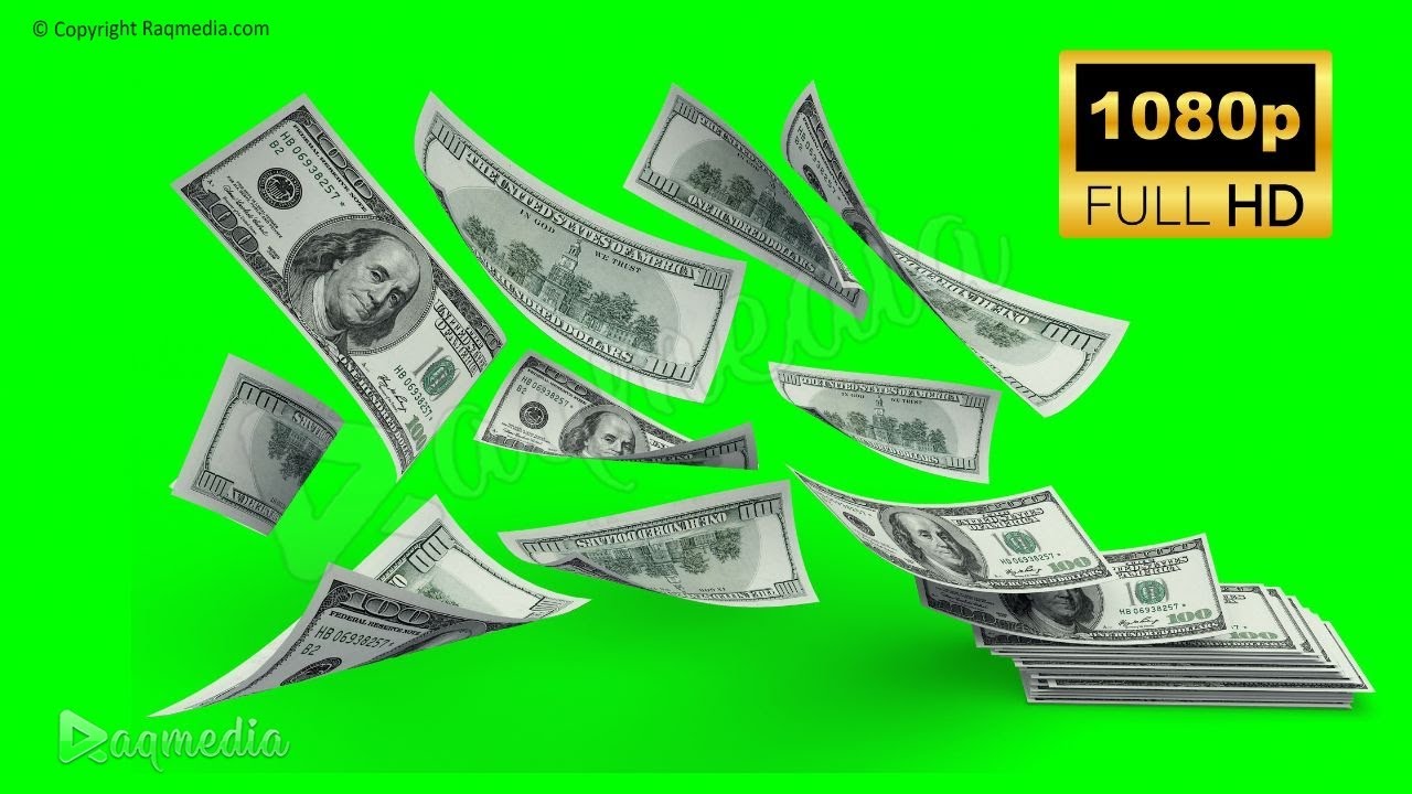 Falling Money 4k Green Screen Free Chroma Background Video Effects ...