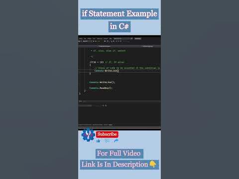 if Statement Example in C# - YouTube