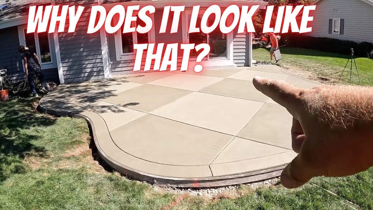 Concrete checkerboard patio! - YouTube