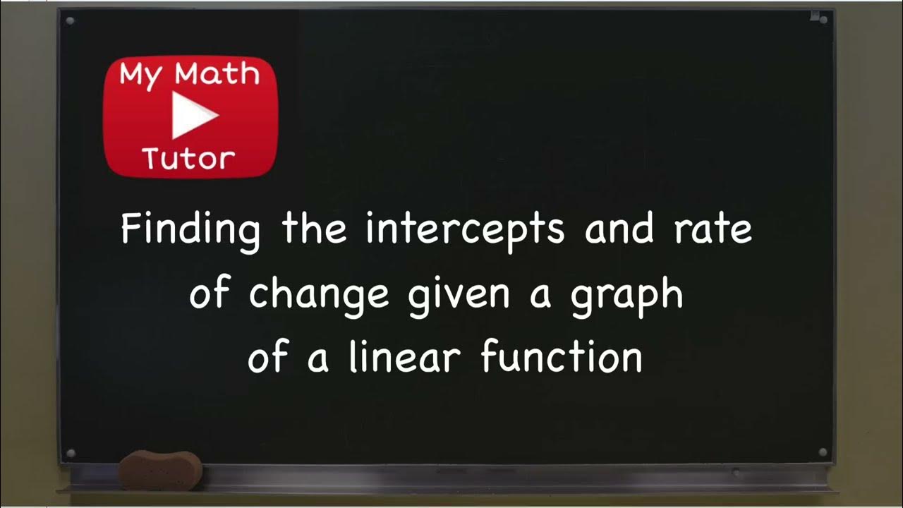 ALEKS | Finding the intercepts and rate of change given a graph of a linear function - YouTube