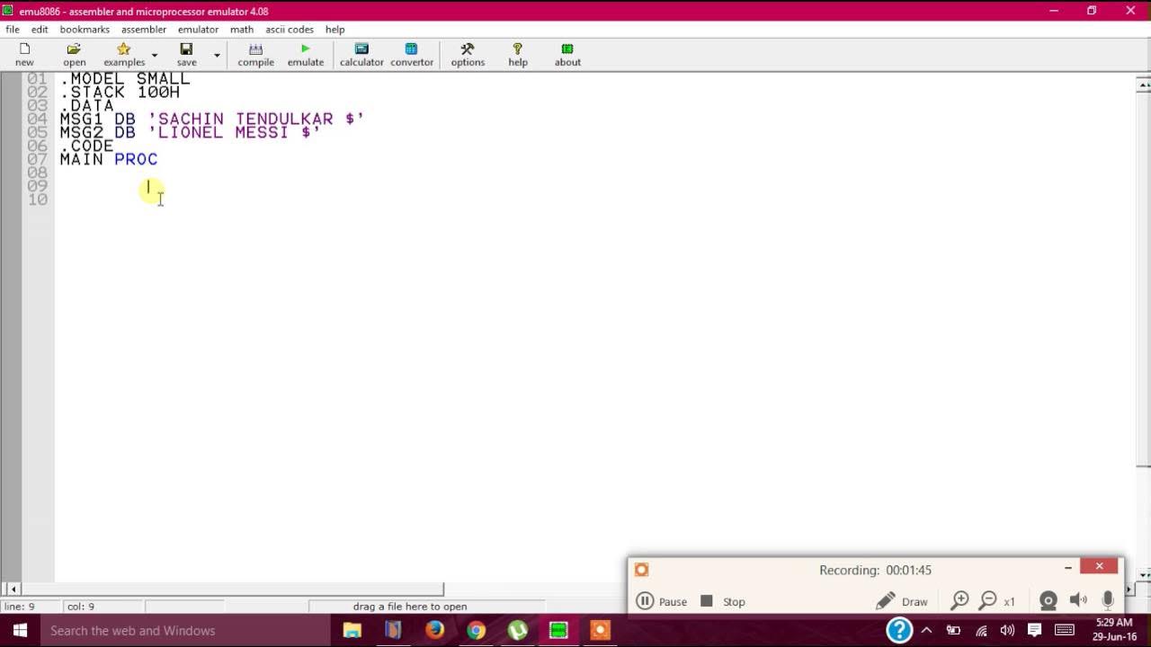 04. Assembly language bangla tutorial string Display - YouTube