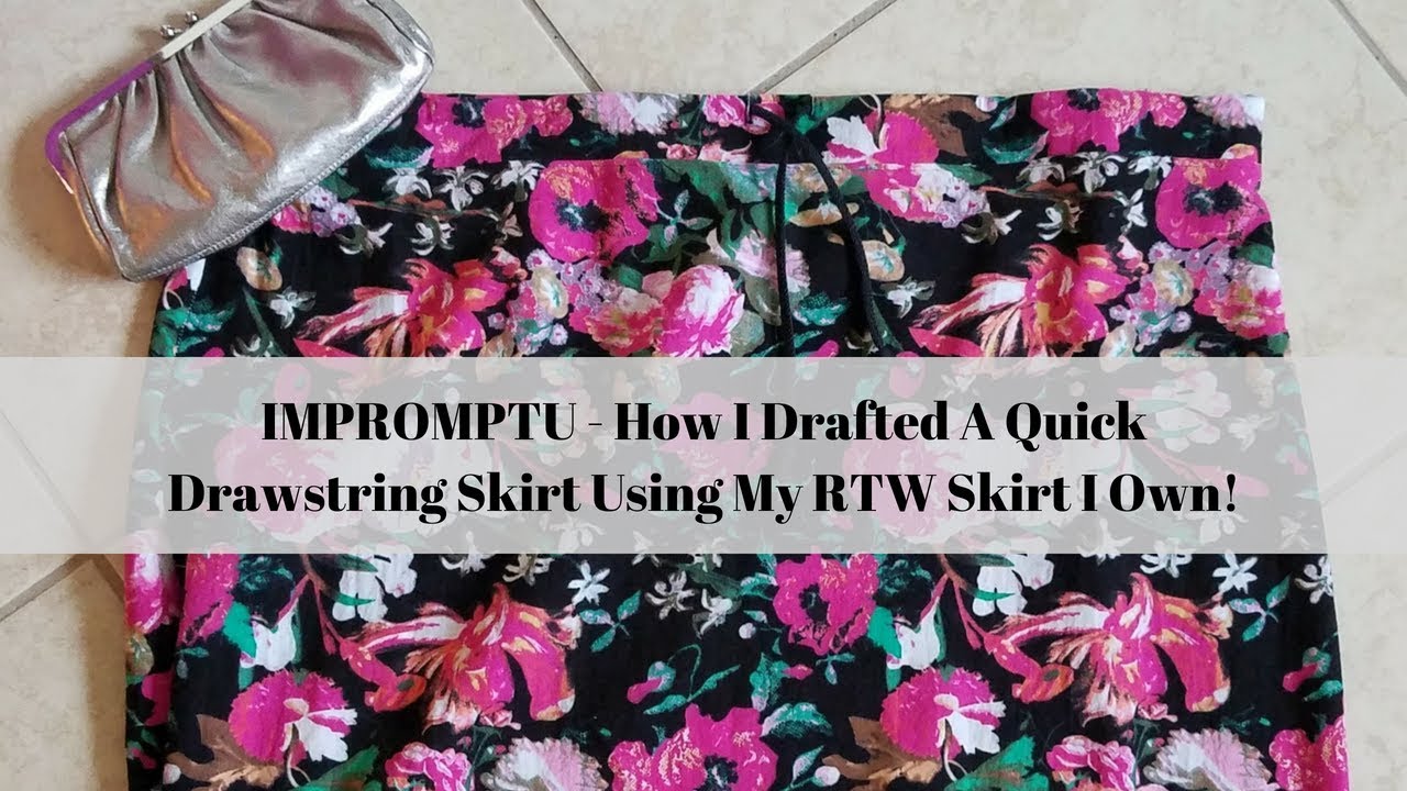 [263]Sewing|My First Self Drafted Drawstring Skirt #selfdraftedskirt ...