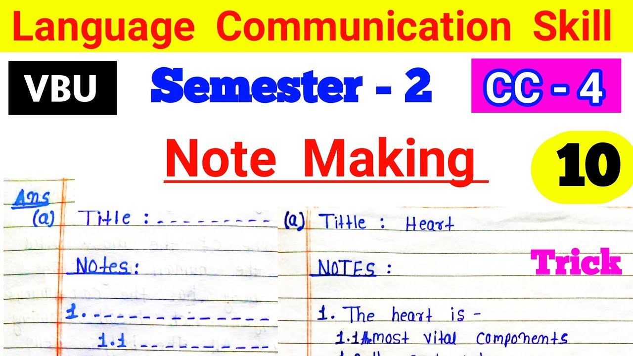 Note Making CC 4 | sem 2 note making | language communication skill ...