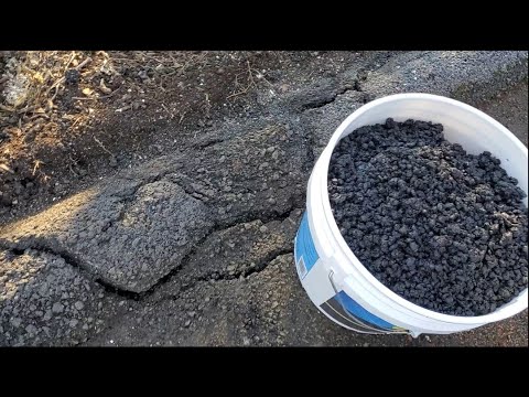 Driveway berm repair with Latex-ite Quick Patch H2O asphalt - YouTube