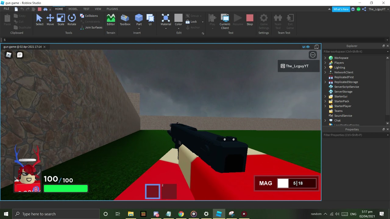 deagle and glock-18 on roblox studio - YouTube