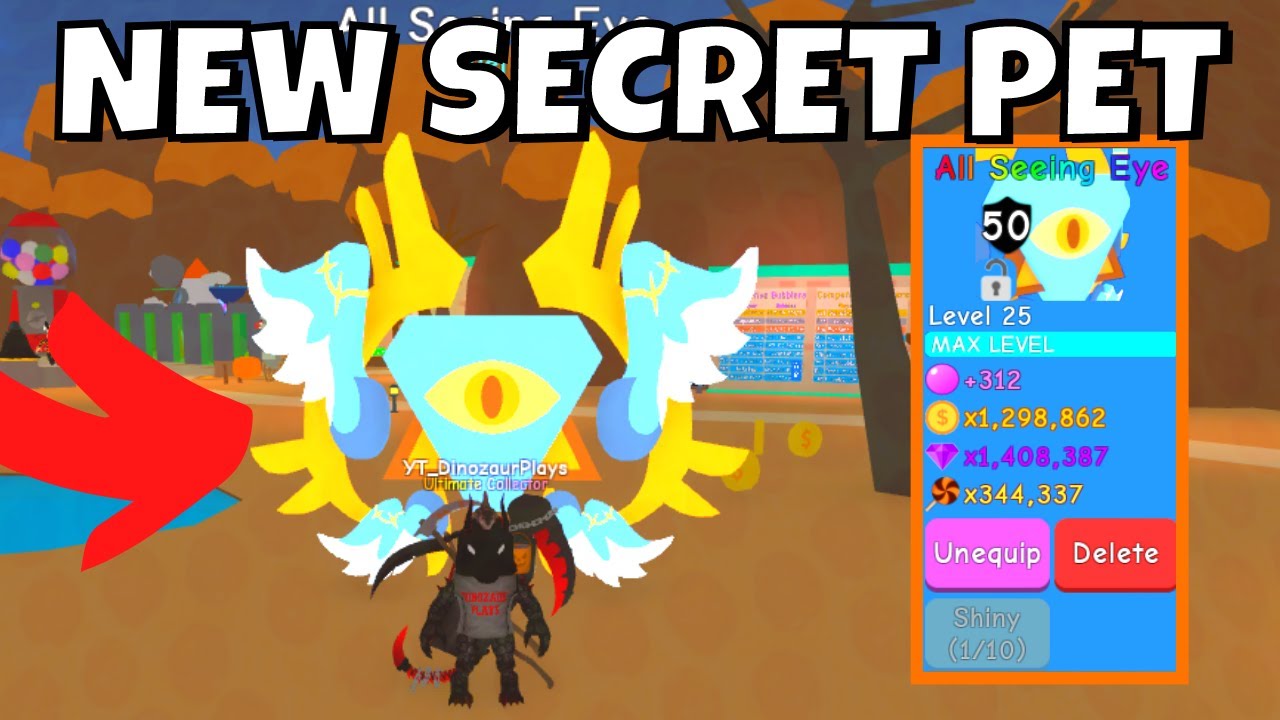 GOING OVER THE NEW SECRET PET THE ALL SEEING EYE IN ROBLOX BUBBLE GUM ...