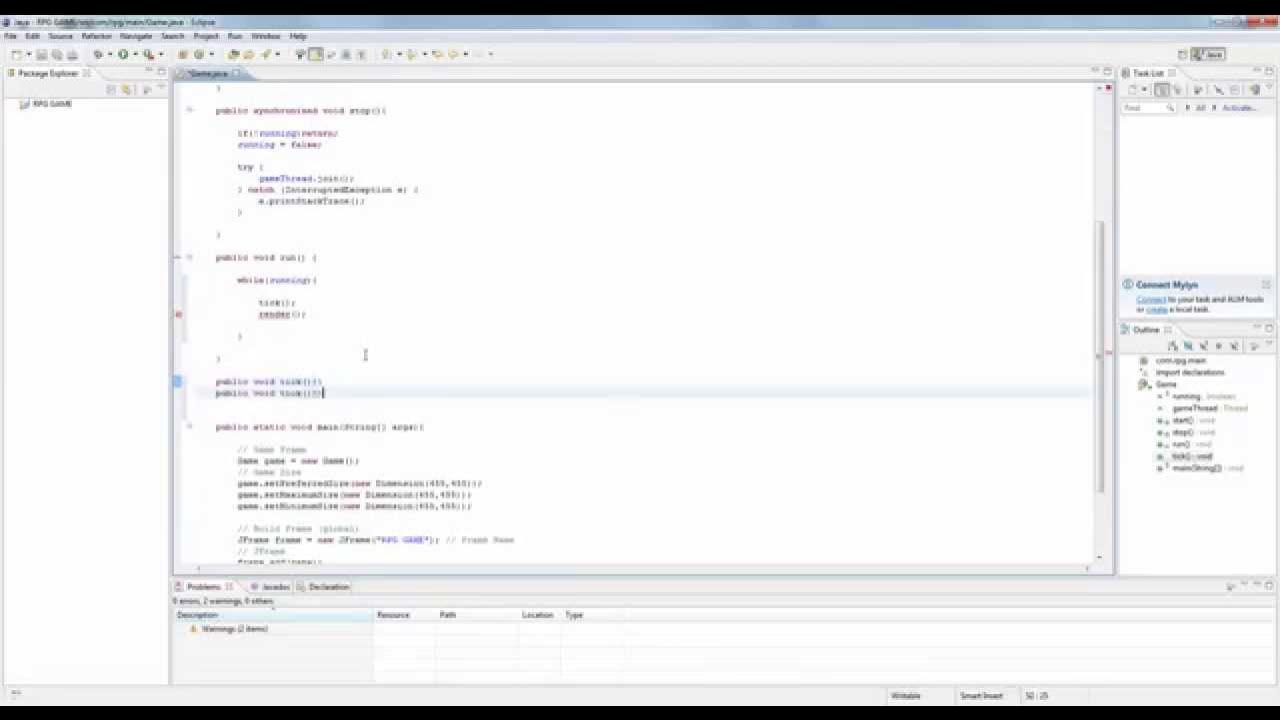 Java 2D Game Programming RPG Tutorial - Part 3 - Fix Bug & Create Game Loop - YouTube